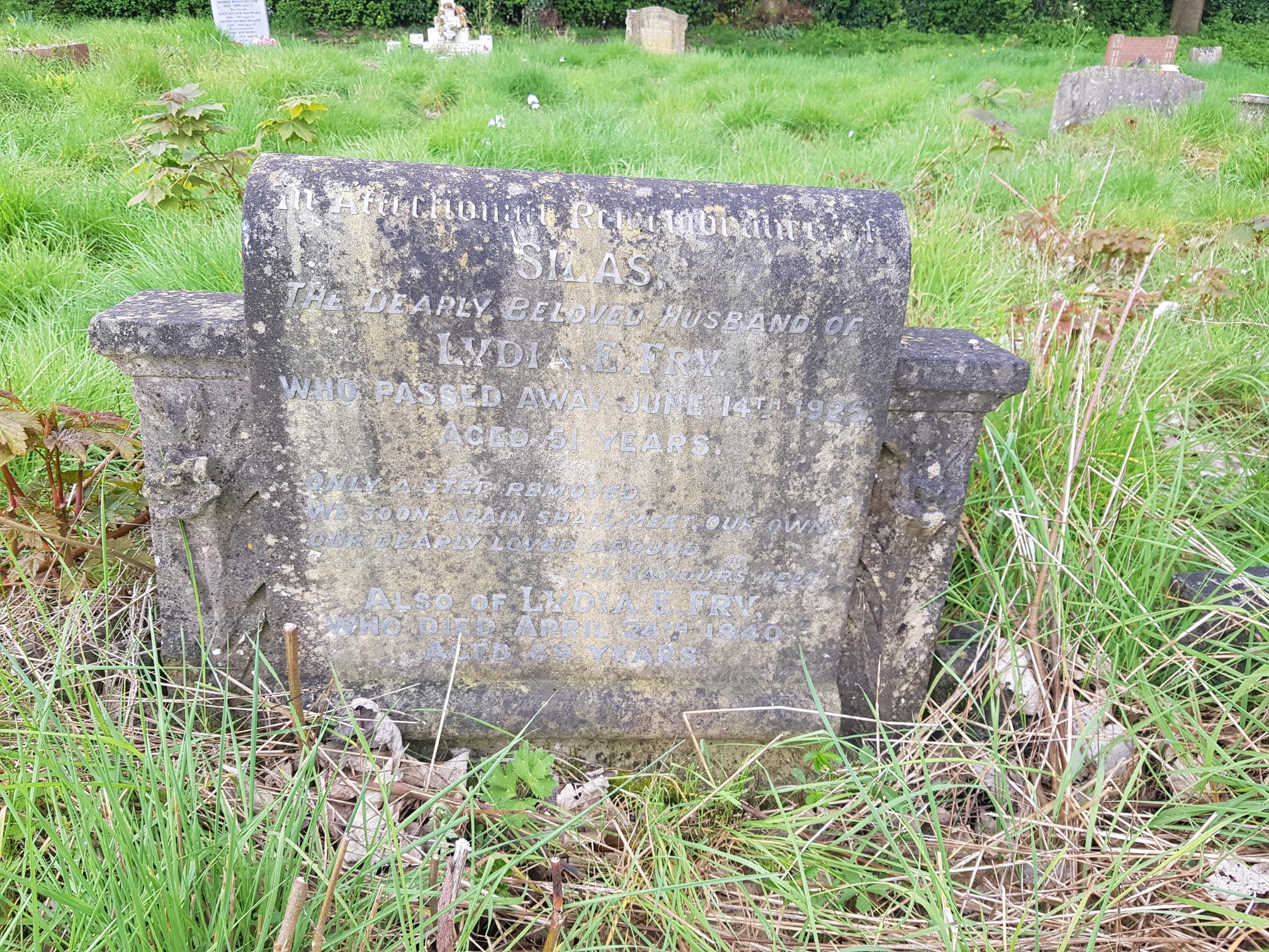 Lydia Fry – For Services Rendered – Radnor Street Cemetery