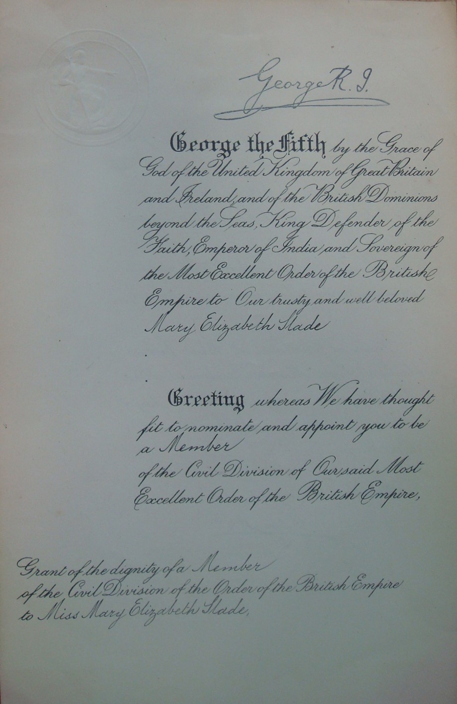 Mary E. Slade MBE – Radnor Street Cemetery