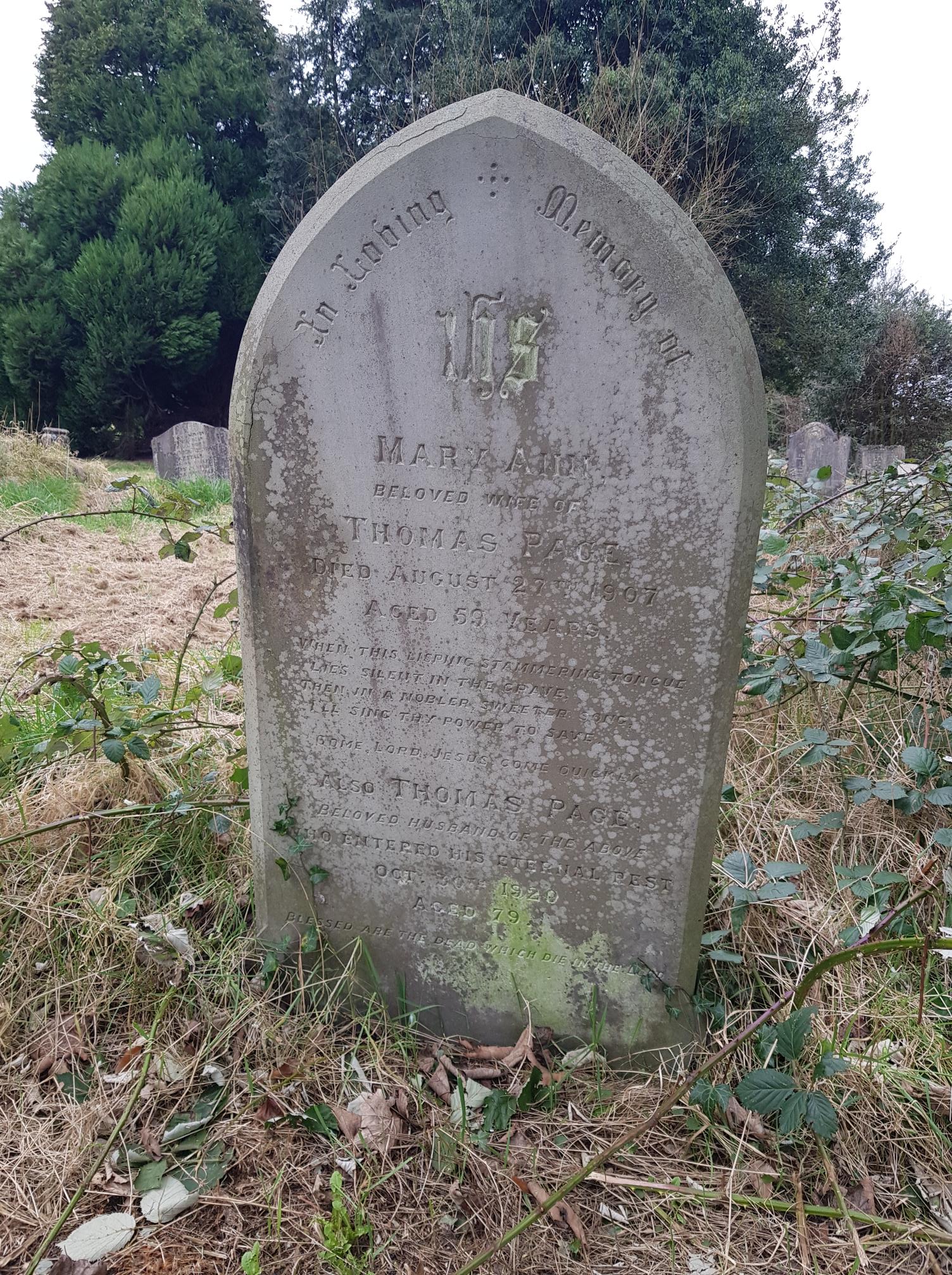 Thomas Page – brickmaker – Radnor Street Cemetery